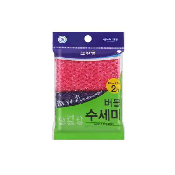 크린랲 버블 수세미 BUBBLE SCRUBBER 2ea (19*22cm) – KMALL09