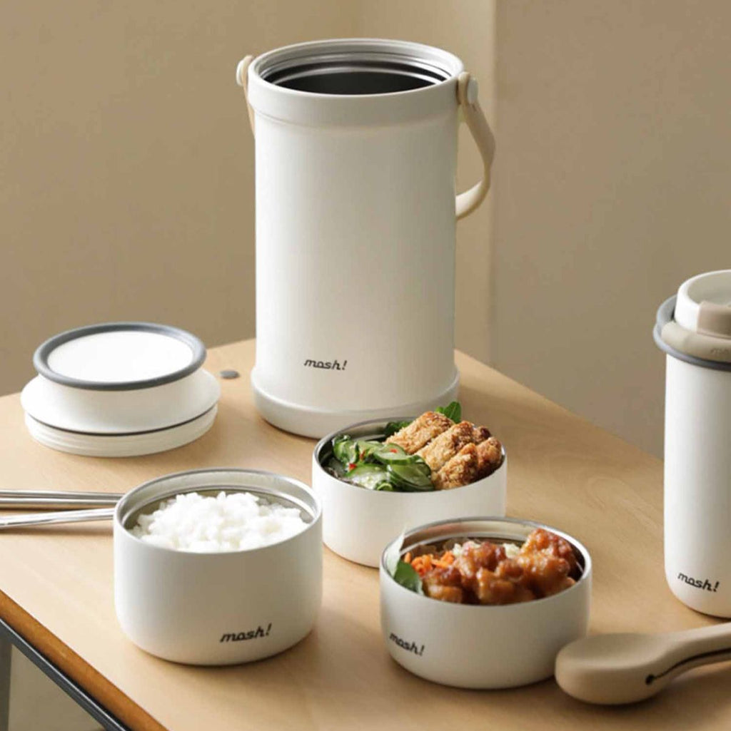 MOSH Vacuum Insulated Lunch Box 1.8L (White/Black) – KMALL09