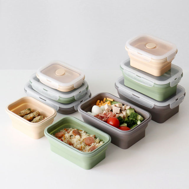 카모메 키친 실리콘 폴딩 푸드 컨테이너 KAMOME KITCHEN Silicon Folding Food Container 3s ...